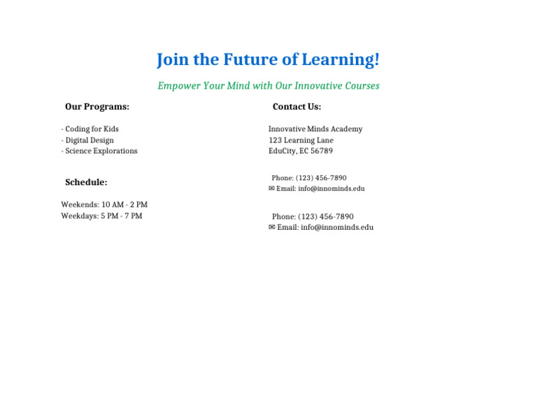 Brochure Flyer Assignment | PDF