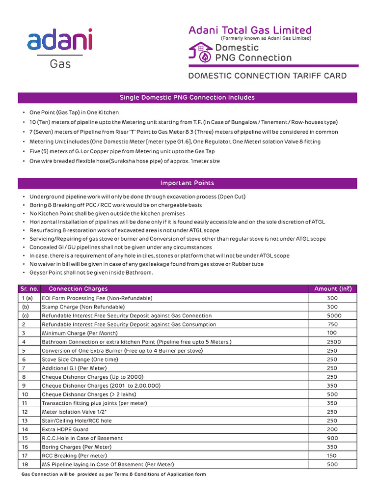 Domestic Tariff Card | PDF