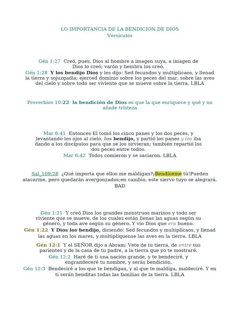 La Importancia de la Bendición de Dios | PDF | Bendición | Pecado