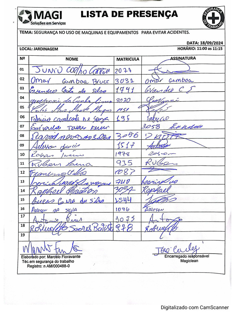 Lista de Presença | PDF