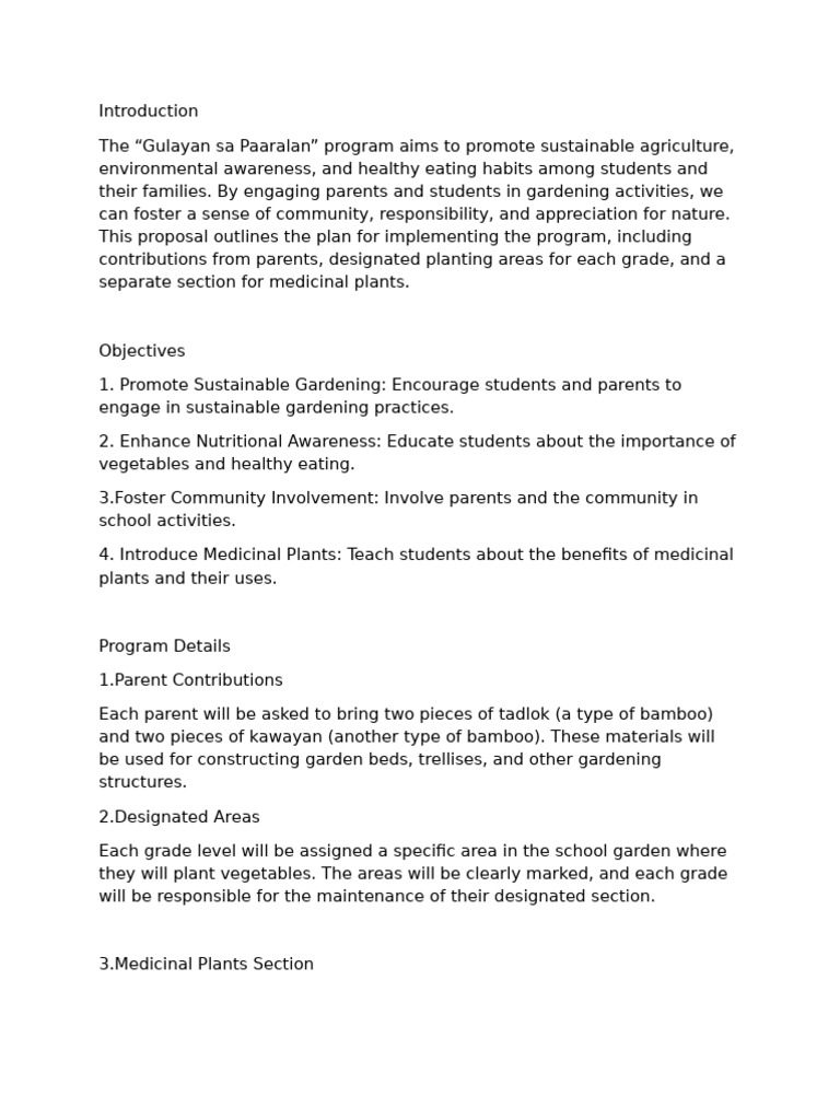 Gulayan sa Paaralan | PDF