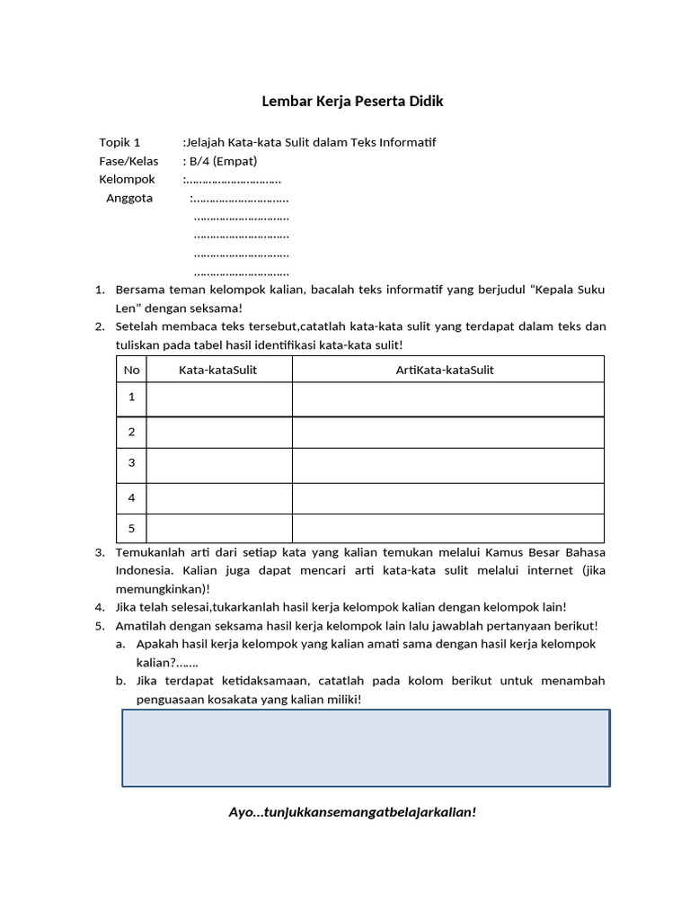 Lembar Kerja Diskusi Peserta Didik | PDF