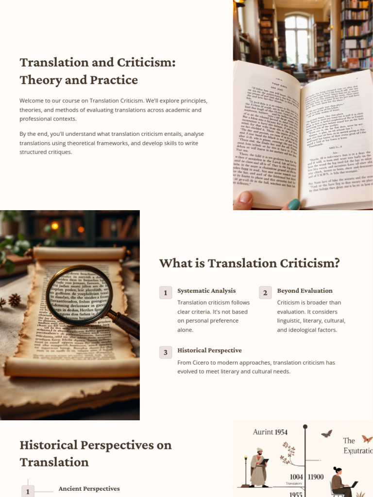 Translation and Criticism Theory and Practice | PDF | Translations ...