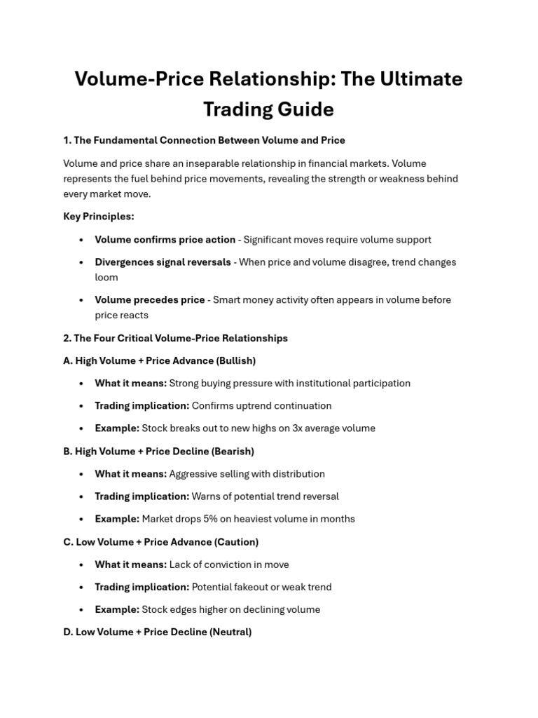 Mastering Volume-Price Dynamics | PDF | Market Trend | Economics