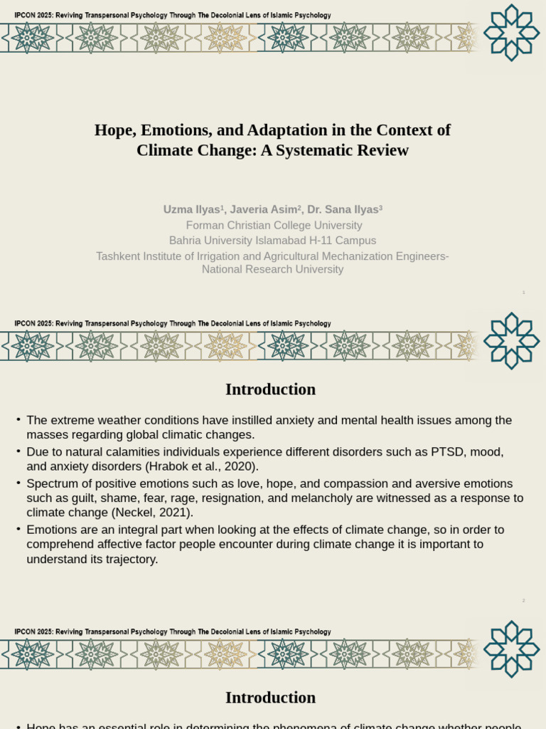 Hope, Emotions, and Adaptation in The Context of Climate Change ...