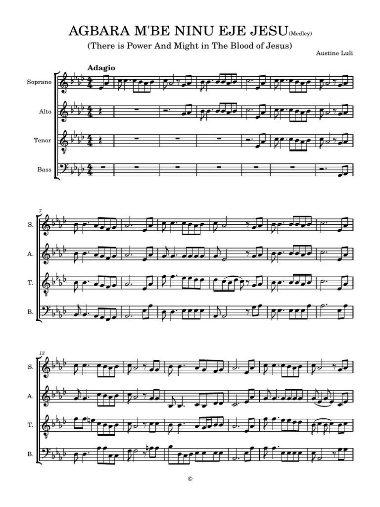 Agbara M'be Ninu Eje Jesu | PDF | Vocal Music | Singing