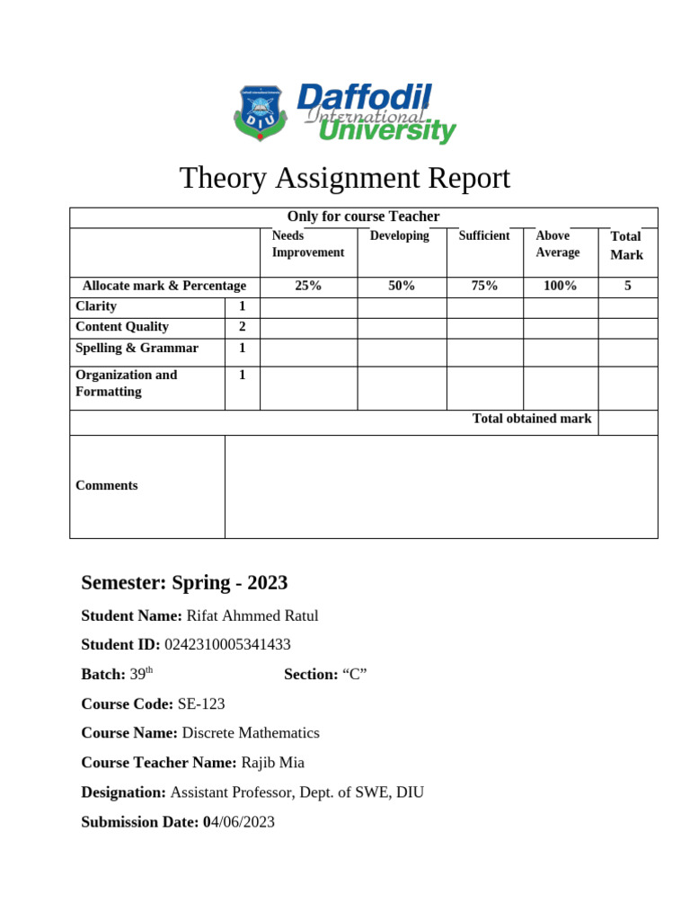Copy of Assignment Cover Page (Updated) | PDF