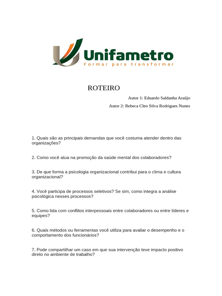 ROTEIRO | PDF