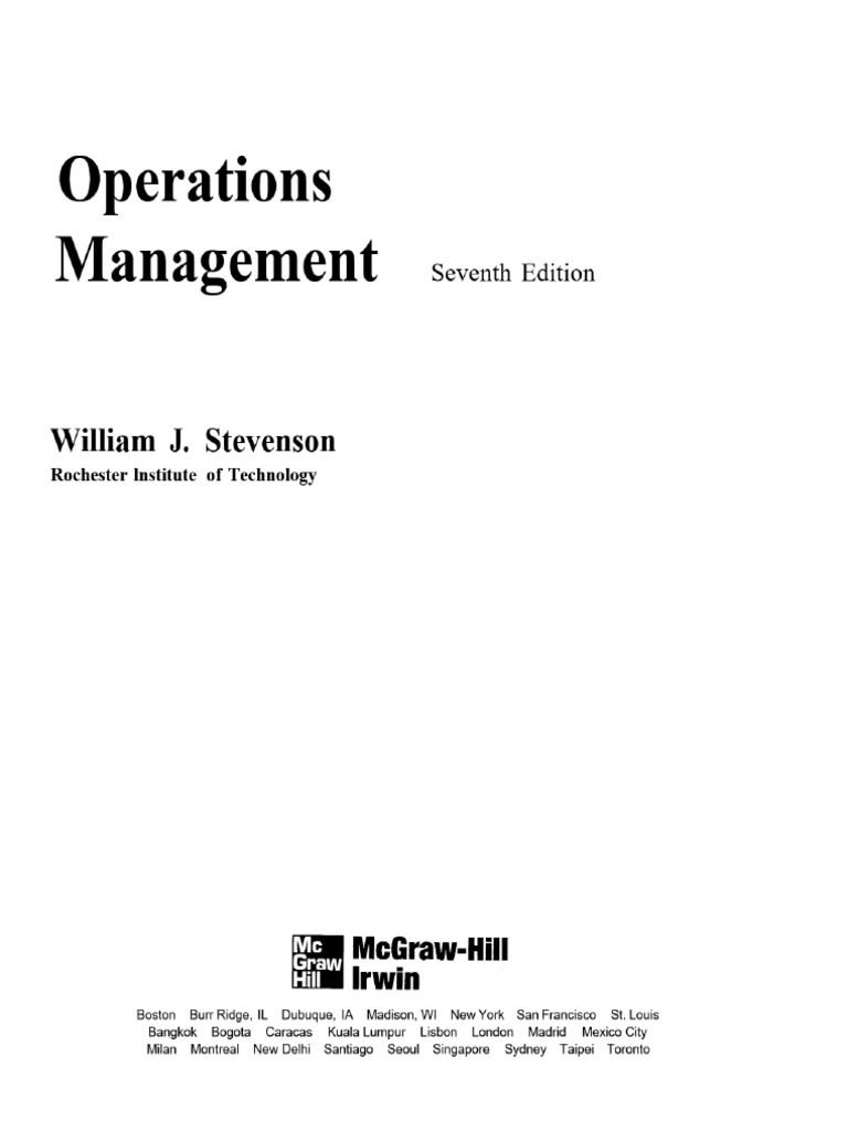 Operations Management Book | PDF
