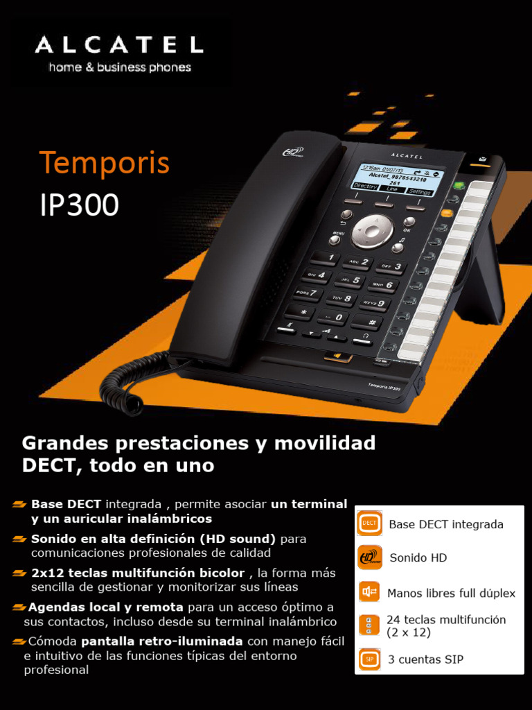 Alcatel Phone Temporis IP300 Caracteristicas ES | PDF | protocolo de Iniciacion de Sesion ...