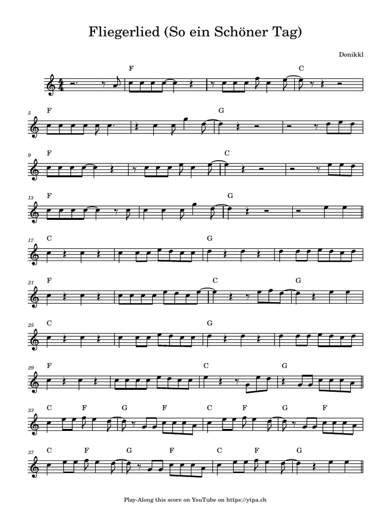 Donikkl Fliegerlied Sheet Music | PDF
