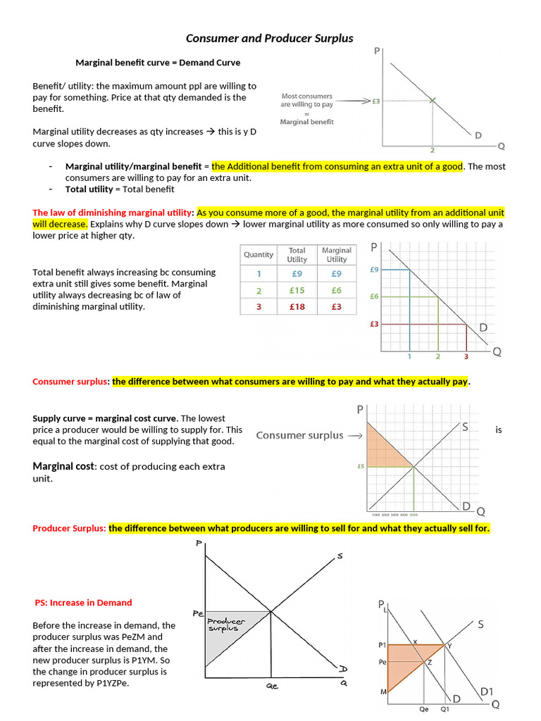 Understanding Consumer and Producer Surplus | PDF