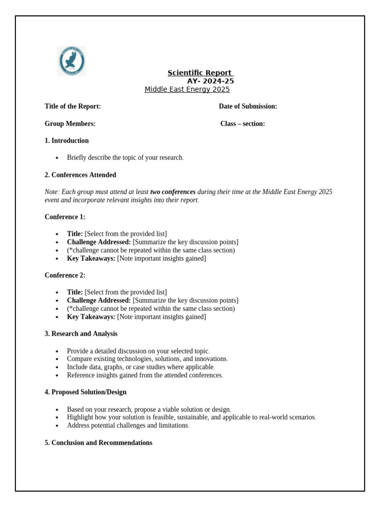 Scientific Report - Template | PDF