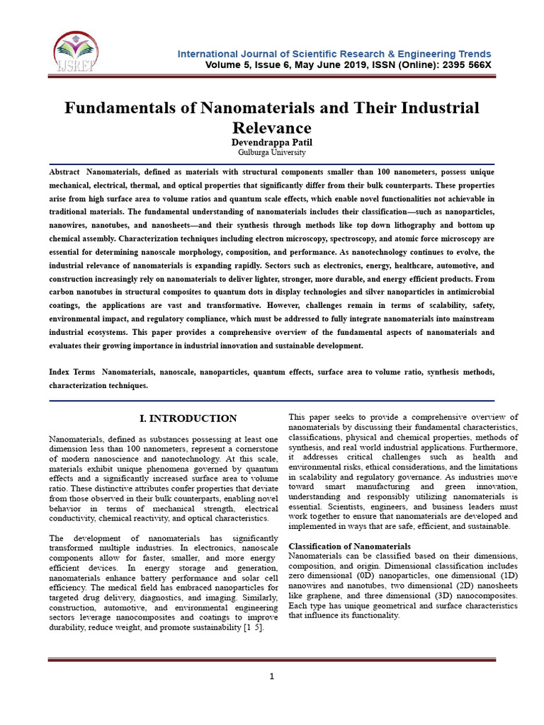 Fundamentals of Nanomaterials and Their Industrial Relevance | PDF | Nanomaterials | Nanotechnology