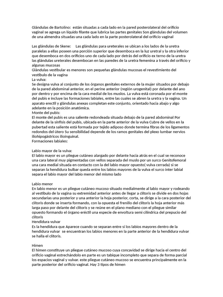 Genitales Externos y Glándulas Anexas | PDF | Labios | Clítoris