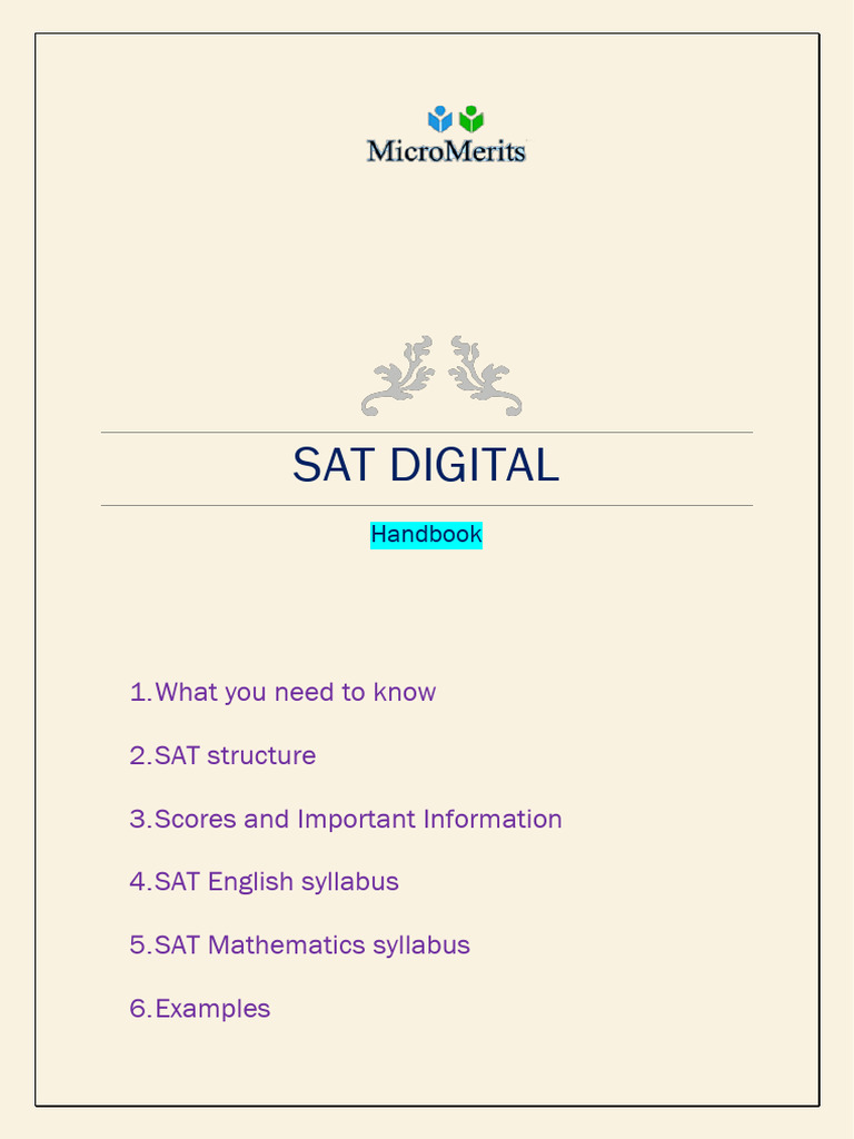 SAT Handbook 2.1 | PDF | Equations | Sat