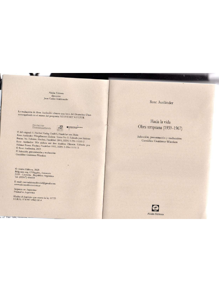 Rose Ausländer - Tres Poemas | PDF