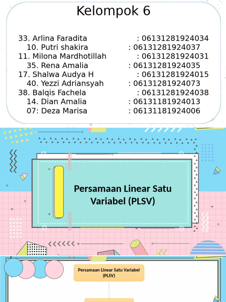 Persamaan Linear Satu Variabel | PDF