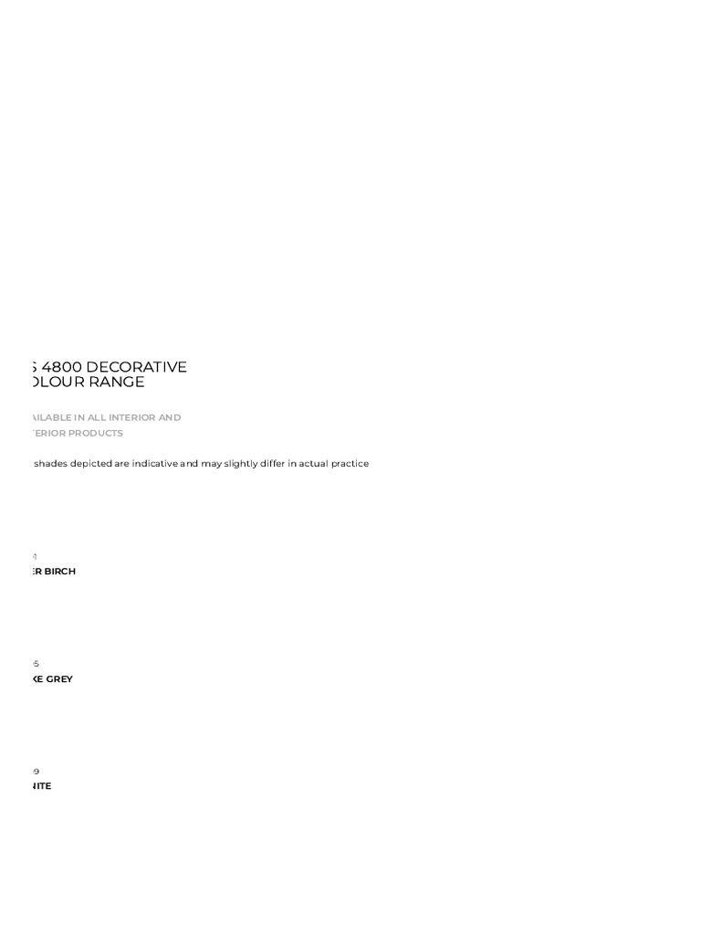Bs 4800 Decorative Colour Range - Sadolin | PDF