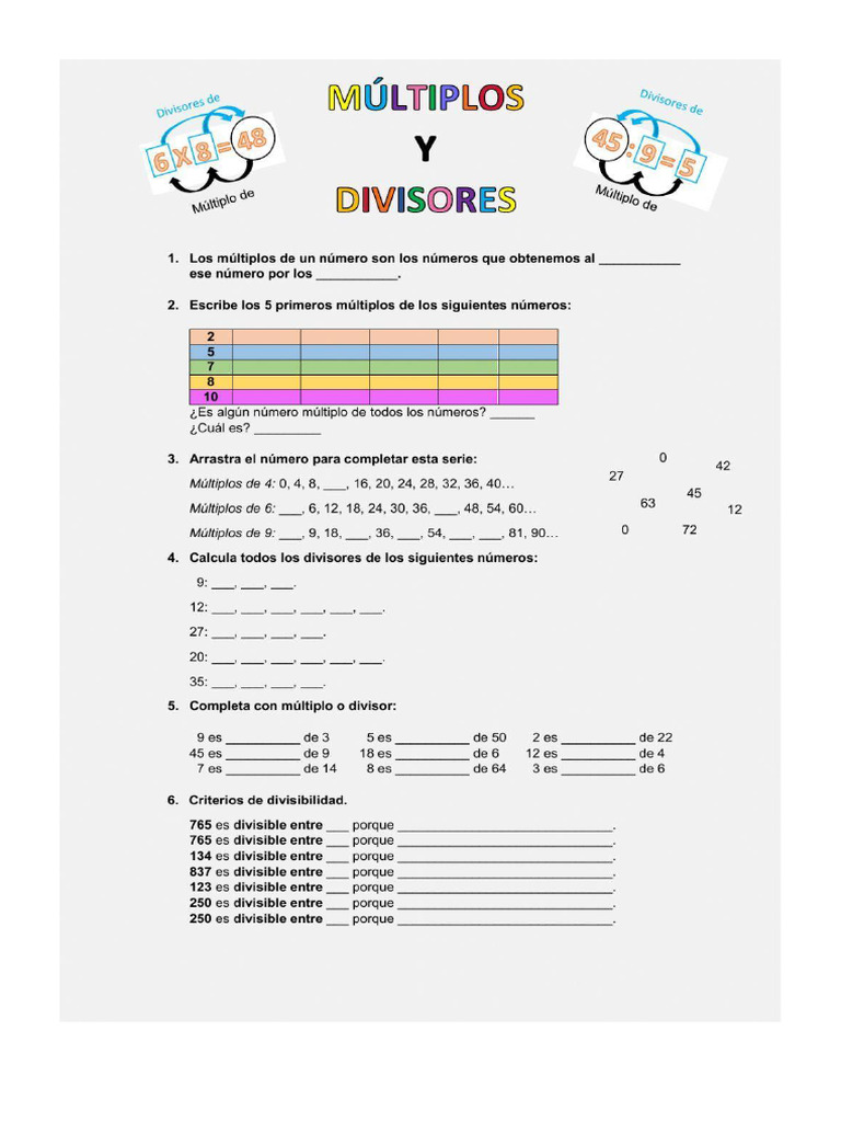 Multiplos y Divisores | PDF