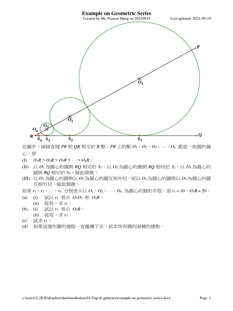 Example On Geometric Series | PDF | Mathematics | Classical Geometry