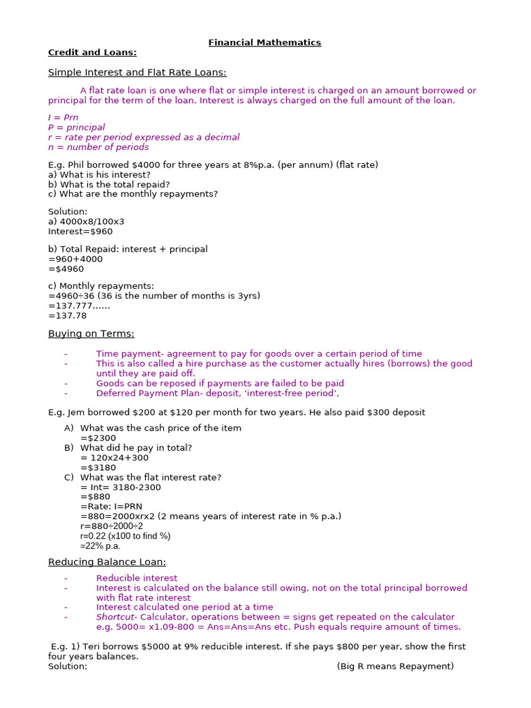 Understanding Financial Mathematics Concepts | PDF | Depreciation ...
