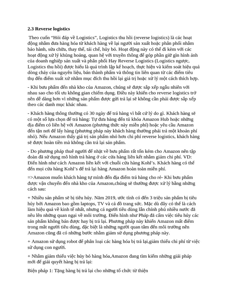 Reverse Logistic | PDF
