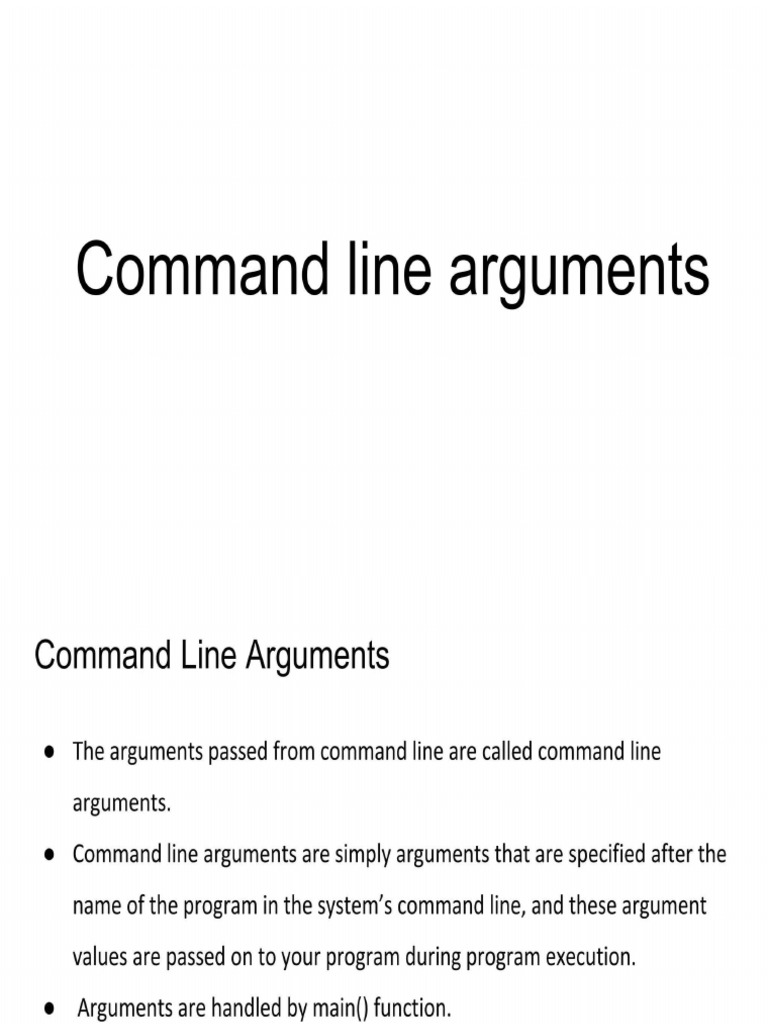 18 - Command Line Arguments | PDF