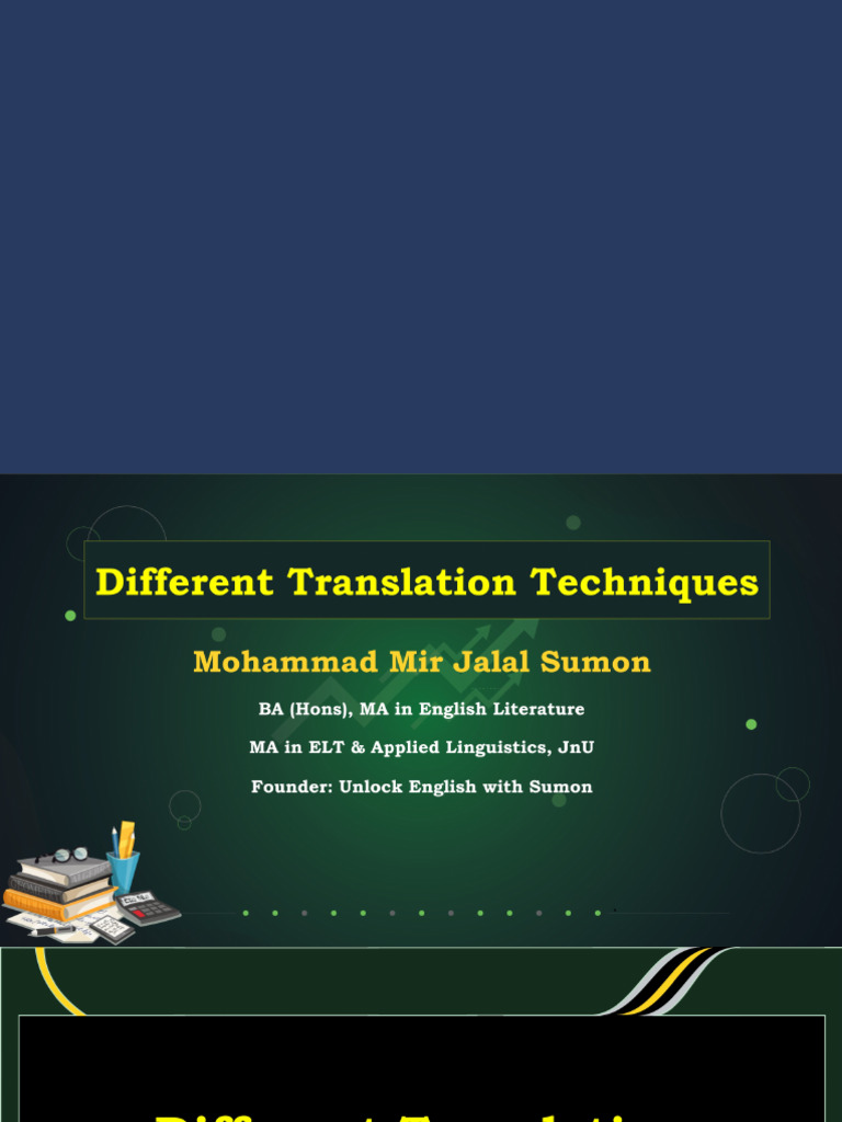 Different Tyes of Translation Techniques 1 Board PDF | PDF