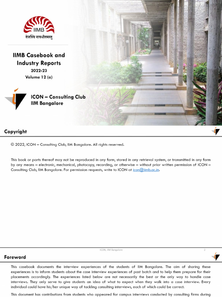 IIM B Casebook 2022-23 | PDF