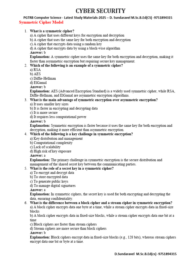 13.symmetric Cipher Model | PDF | Encryption | Espionage Techniques