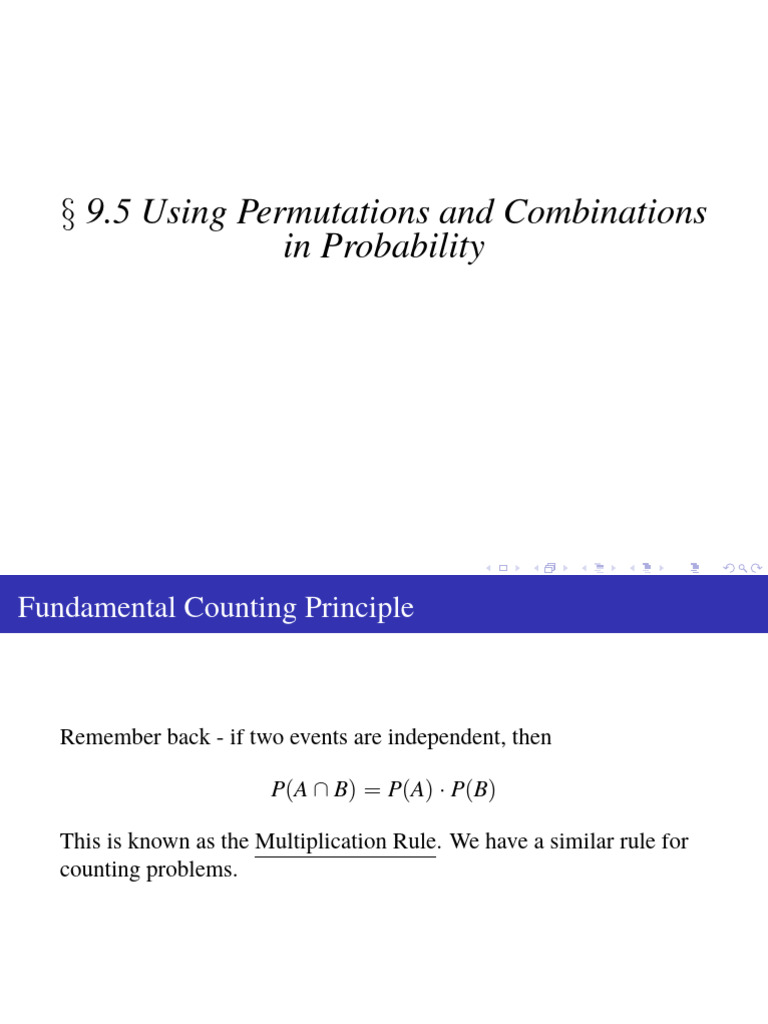 Permutations and Combinations in Probability | PDF | Mathematics ...