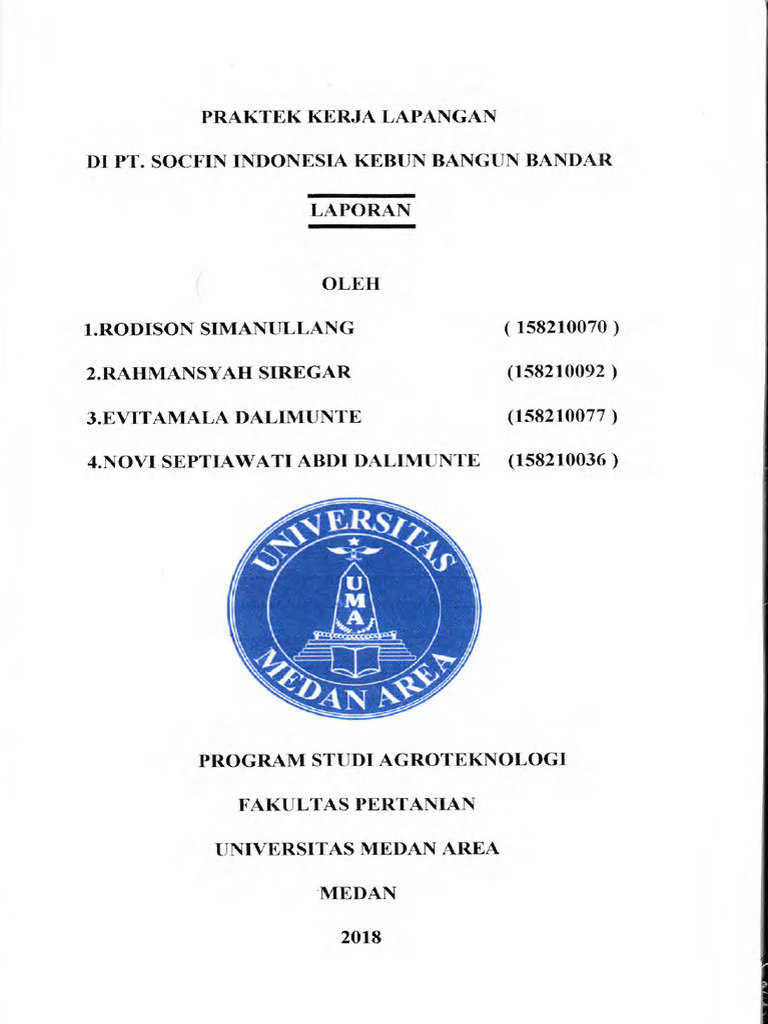 Laporan PKL di PT Socfindo Bangun Bandar | PDF