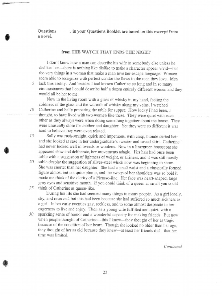 The Watch That Ends The Night Readings | PDF