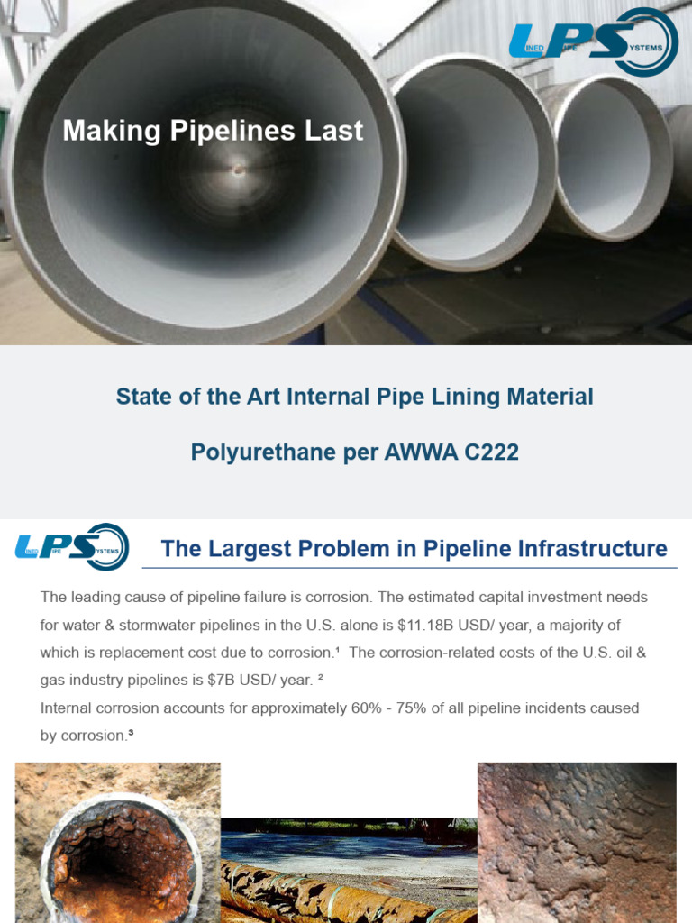 Lps BD Pu Lining Per Awwa c222 | PDF | Corrosion | Pipe (Fluid Conveyance)