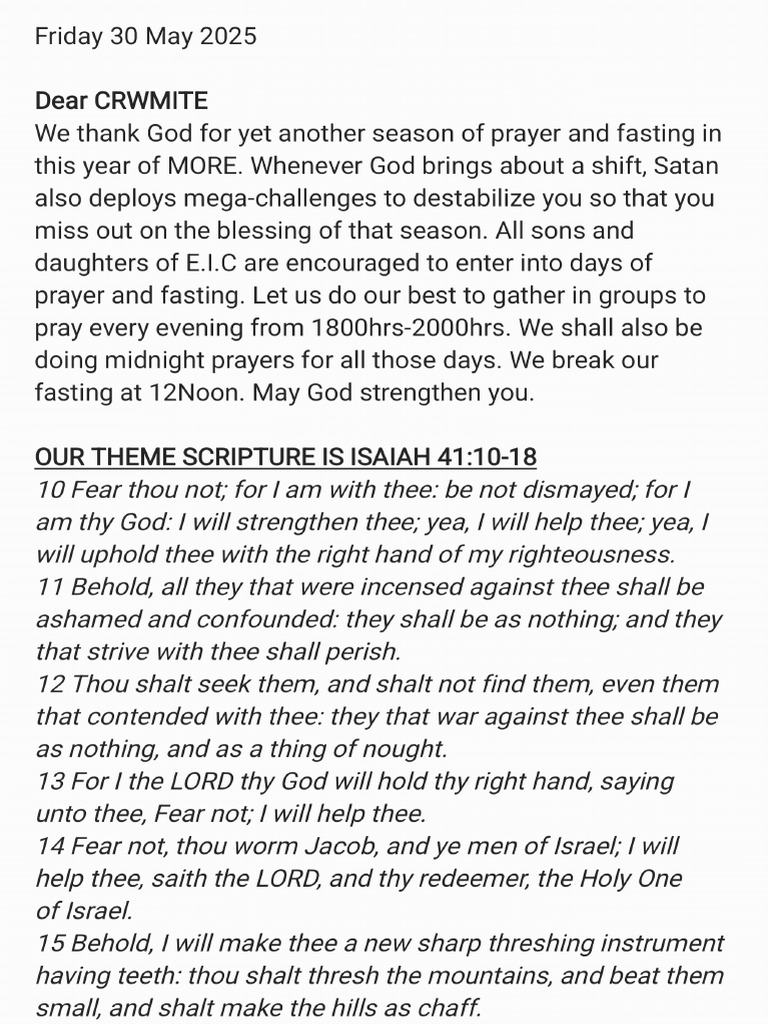 6 Days of June SHIFT Prayer and Fasting 2025 - 250530 - 212233 | PDF