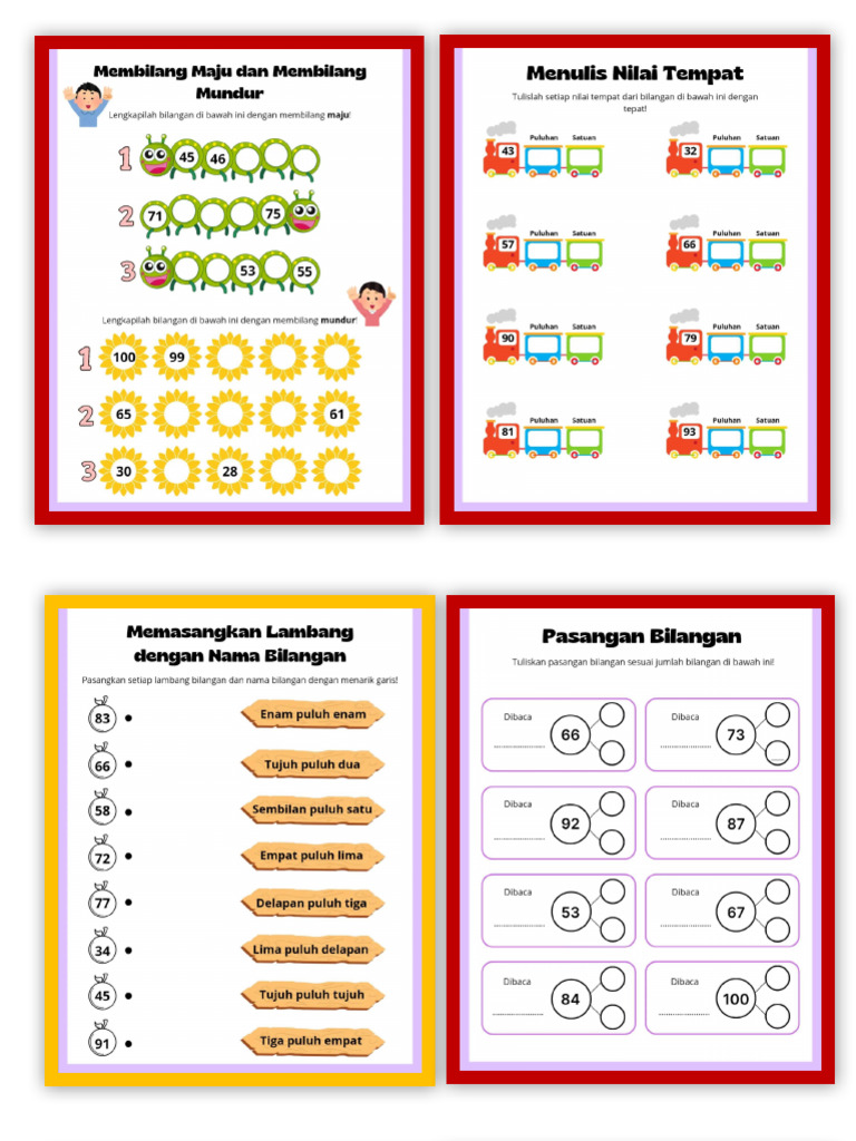 LKPD Membilang 1-100 | PDF