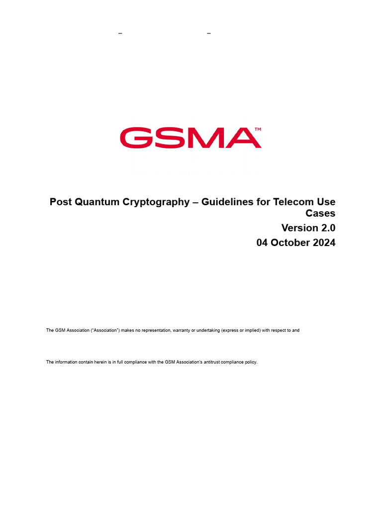 PQ.03 Post Quantum Cryptography Guidelines For Telecom Use Cases v2.0 2 | PDF | Cryptography ...