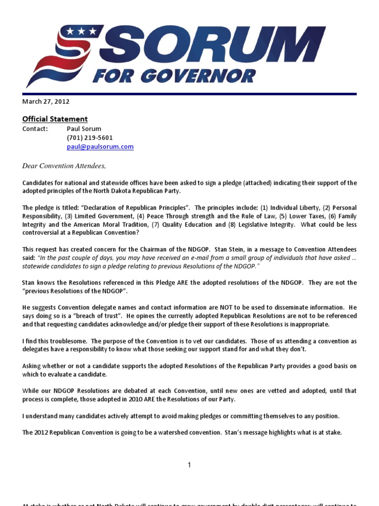 Sorum Pledge Response | PDF | Republican Party (United States ...