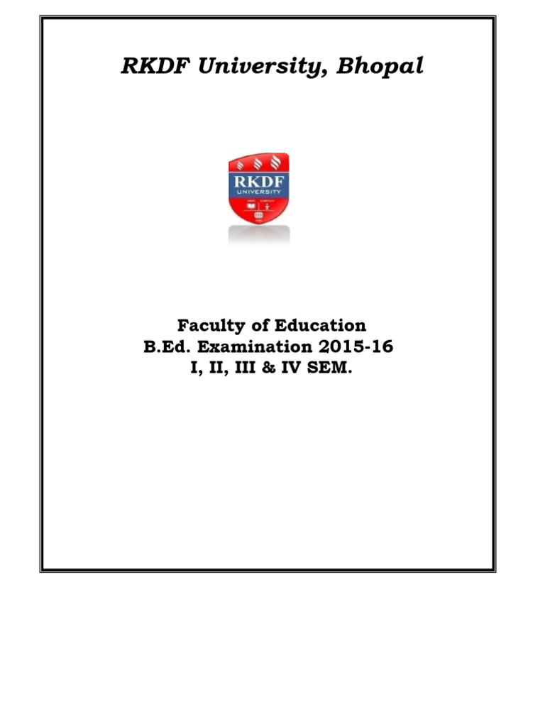 BED Syllabus | PDF | Learning | Constructivism (Philosophy Of Education)