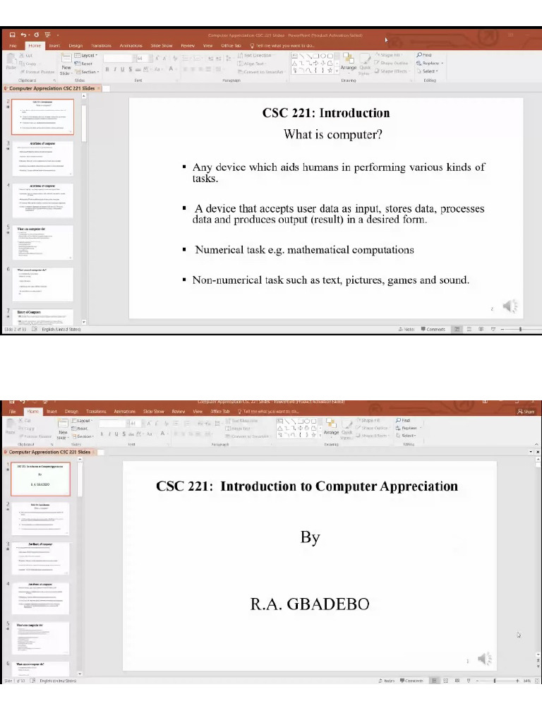 CSC Introduction To Computer and It's History | PDF