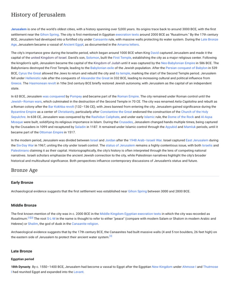 History of Jerusalem: A Timeline | PDF | Hasmonean Dynasty | Kingdom Of ...