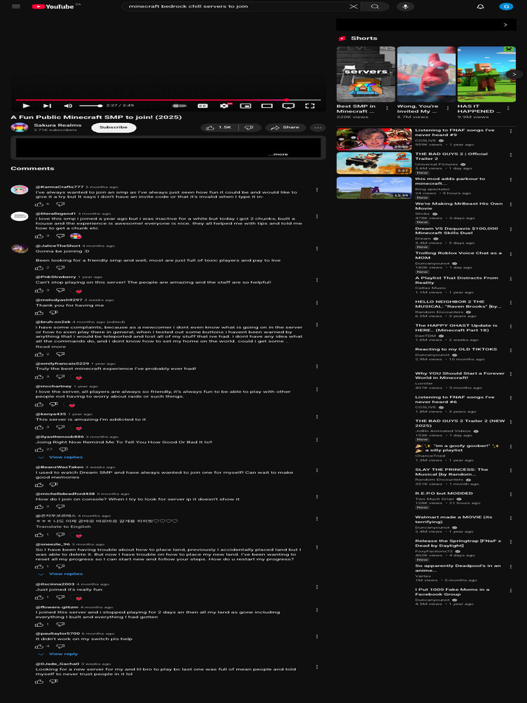 A Fun Public Minecraft SMP to Join! (2025) - YouTube | PDF | Minecraft