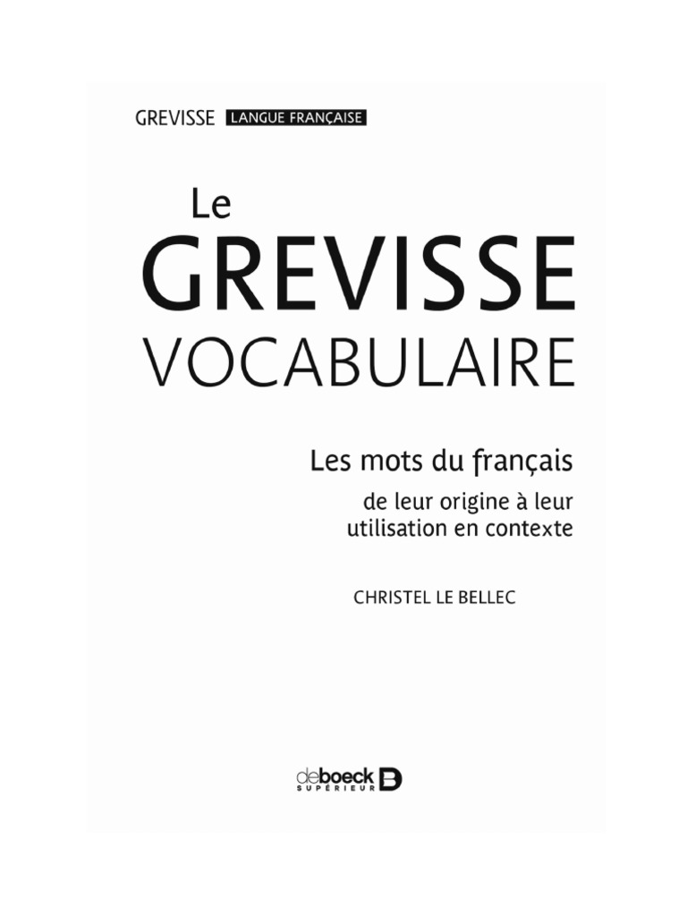 D - Le Grevisse Vocabulaire 2 | PDF