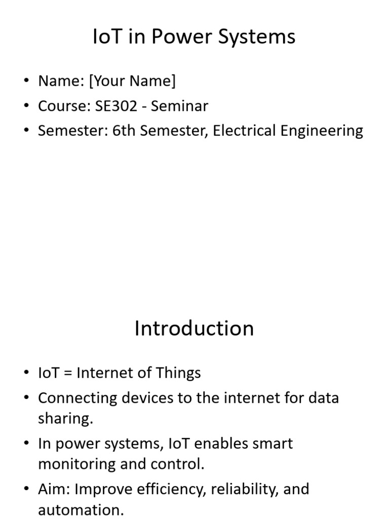 IoT in Power Systems Presentation-1-15 | PDF | Internet Of Things ...