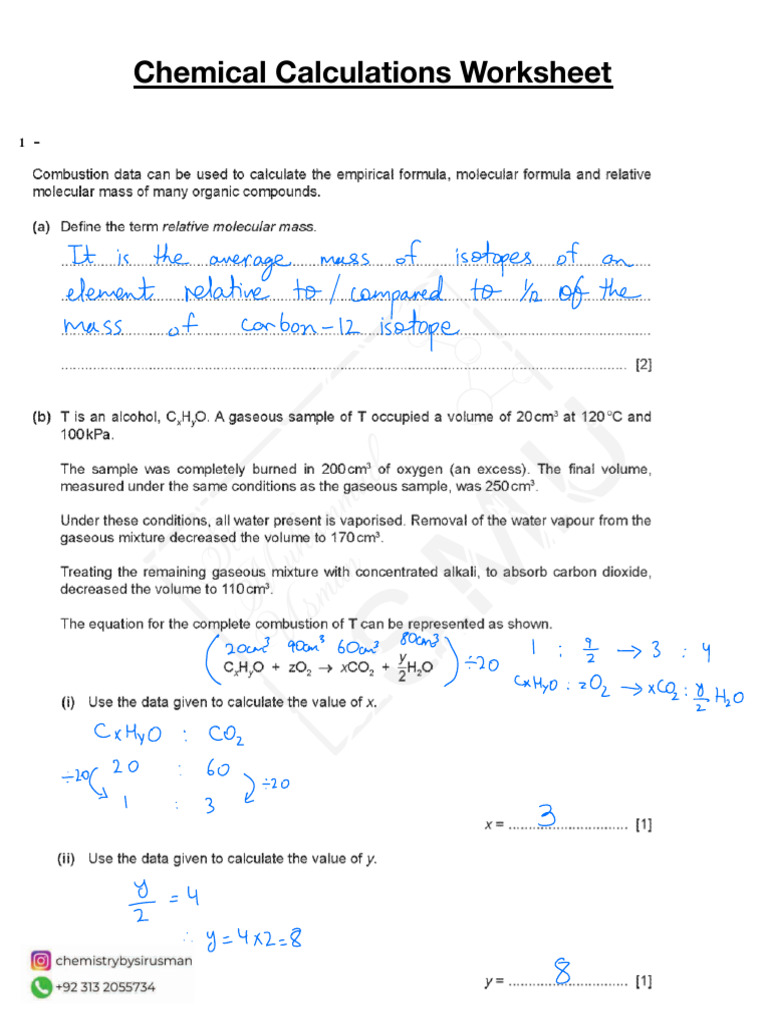 Chemical Calculations Overview | PDF | Materials | Metallic Elements