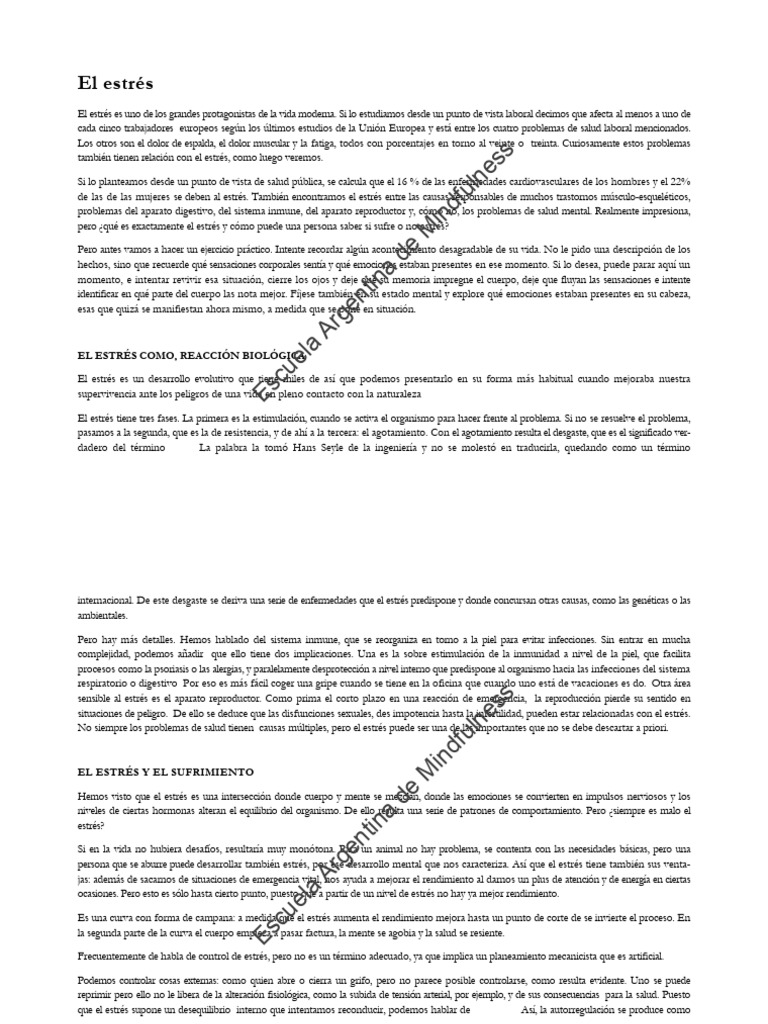 Sesion 4 Lectura | PDF | Estrés (biología) | Sufrimiento