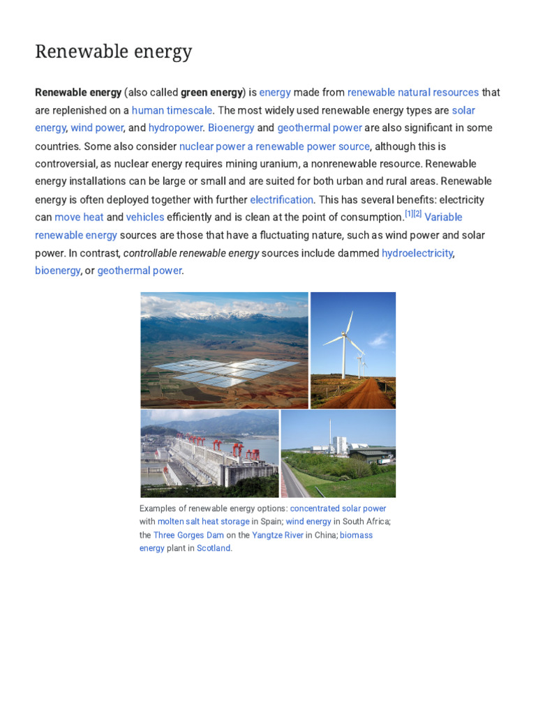 Renewable Energy | PDF | Renewable Energy | Hydroelectricity