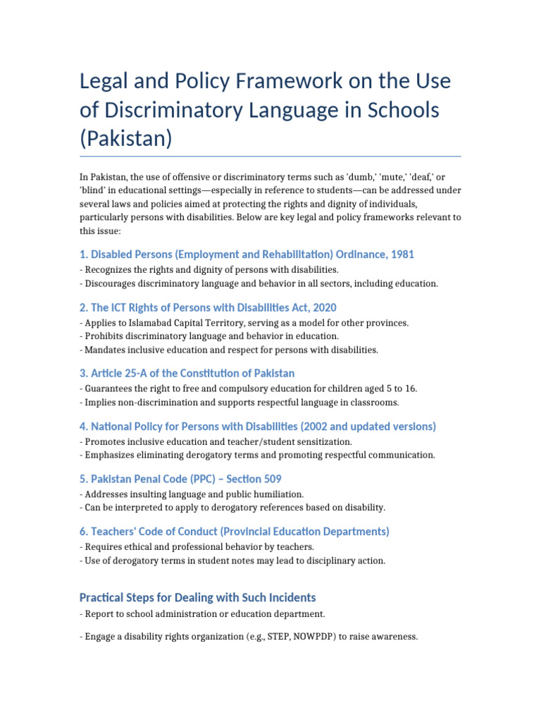 Discriminatory Language Policy Pakistan | PDF