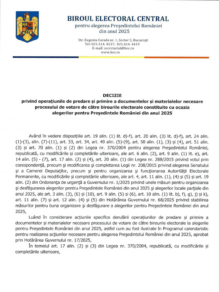 Decizie BEC Nr. 63D_predare Documente | PDF